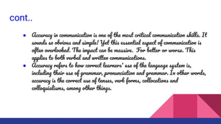 Aspects of Oral Skills fluency,accuracy and nonverbals. | PDF