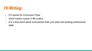 CV-writing and how to write a cv. | PDF