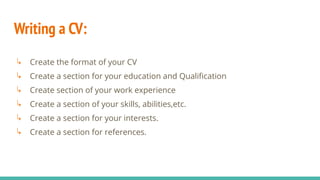 CV-writing and how to write a cv. | PDF