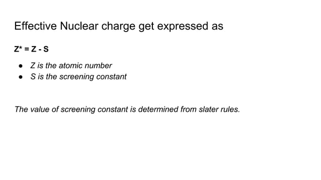 Generate Slater Type Orbitals Pptx Chemistry Science