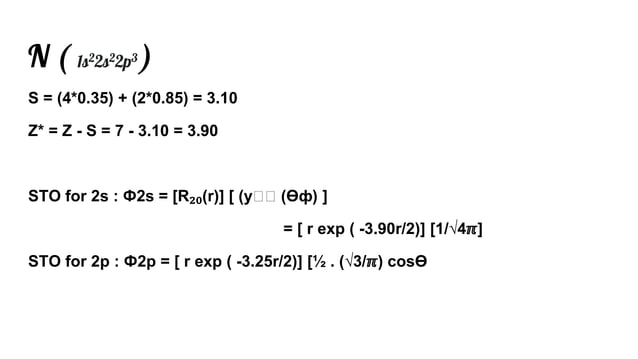 Generate Slater Type Orbitals Pptx Chemistry Science