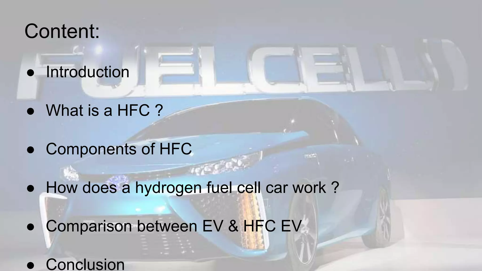 Hydrogen fuel cell cars | PPTX