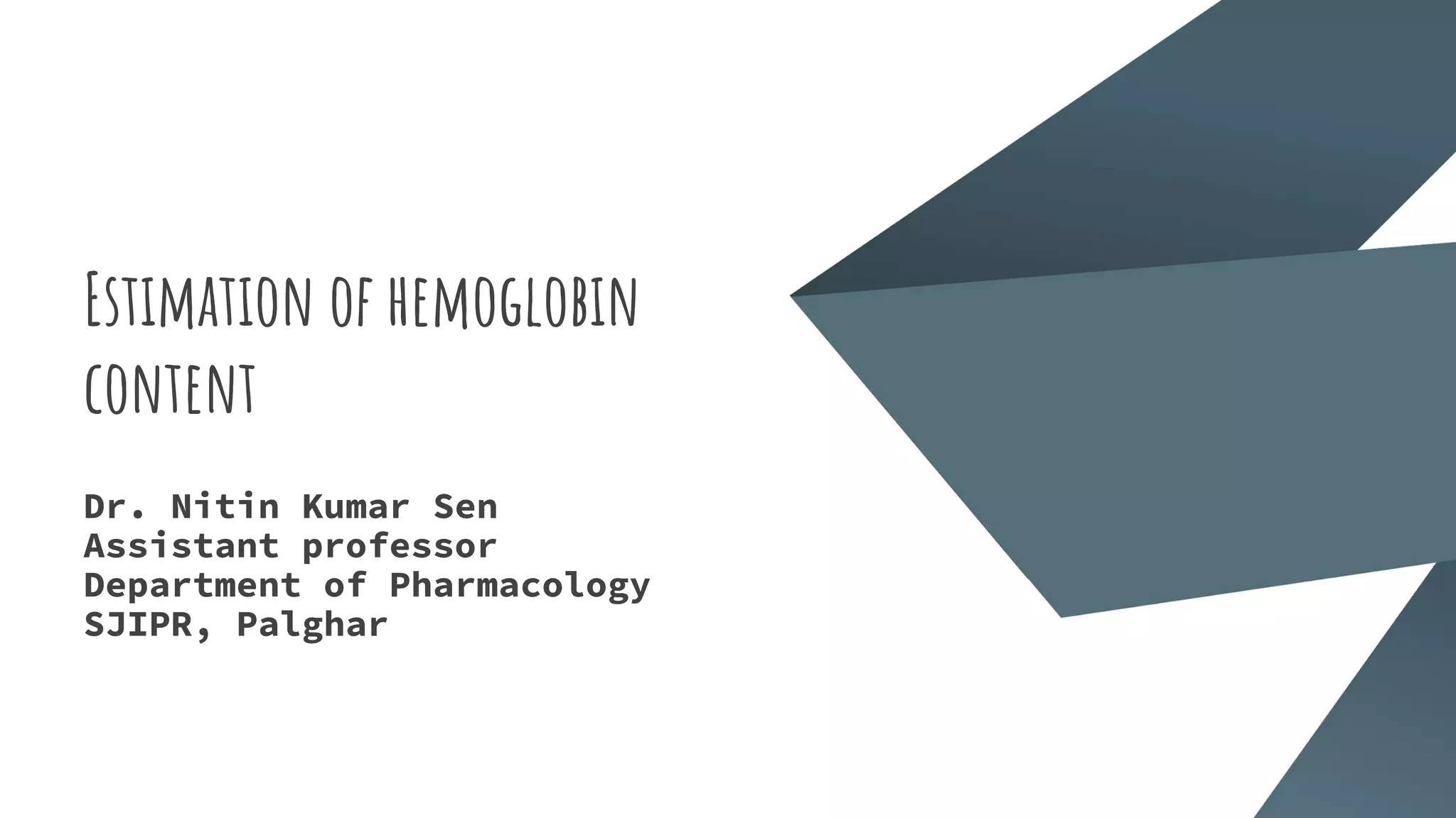 Estimation of hemoglobin content | PDF