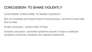 second impact syndrome | PPTX