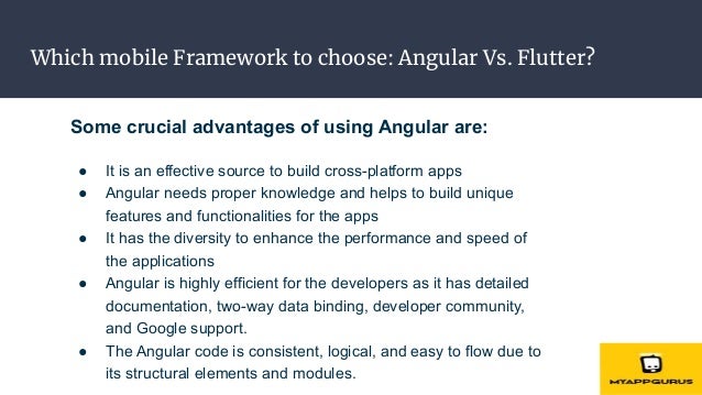 Which mobile Framework to choose: Angular Vs. Flutter?
