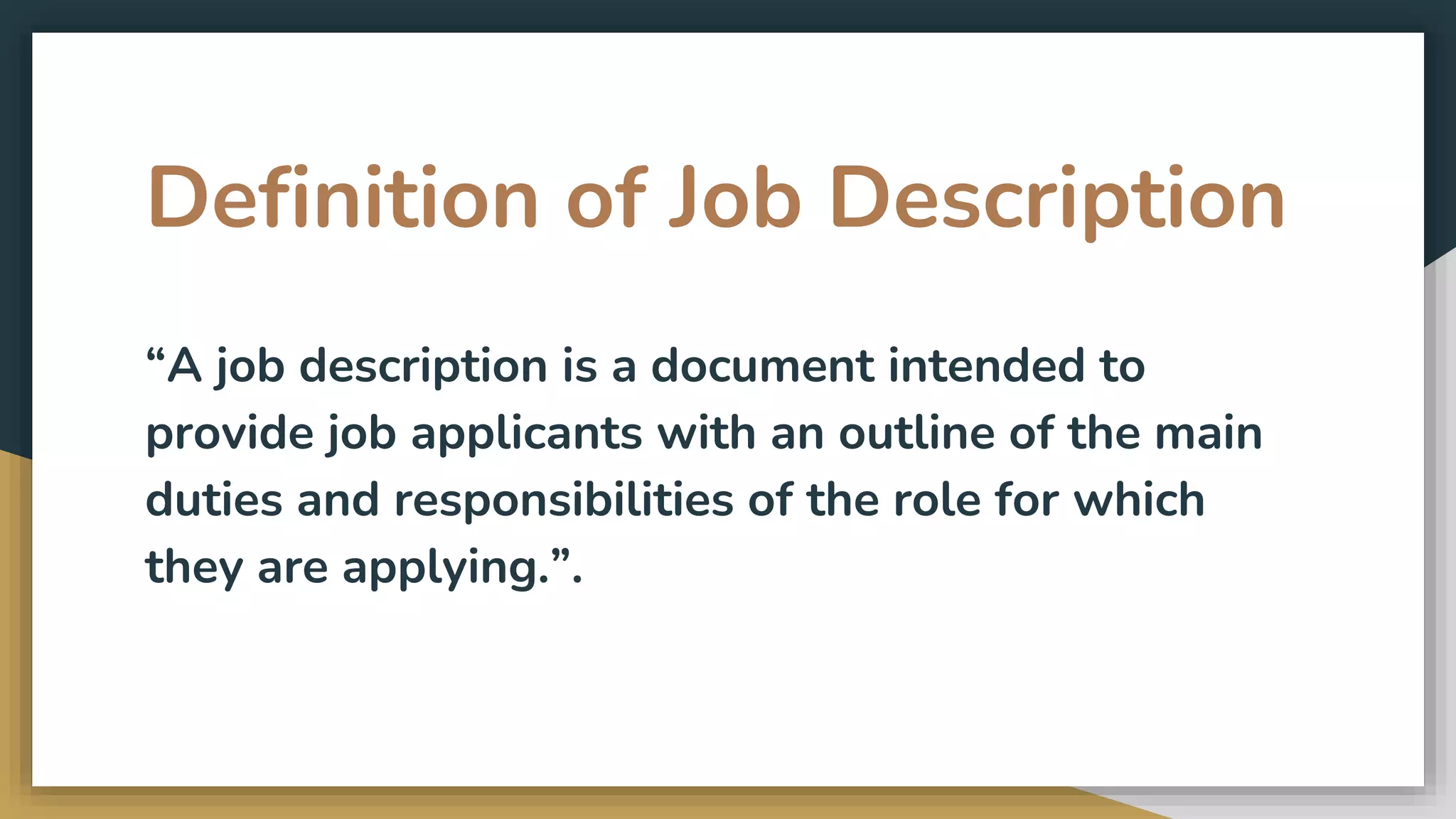 How to Write the Perfect Job Description | PPTX | Careers