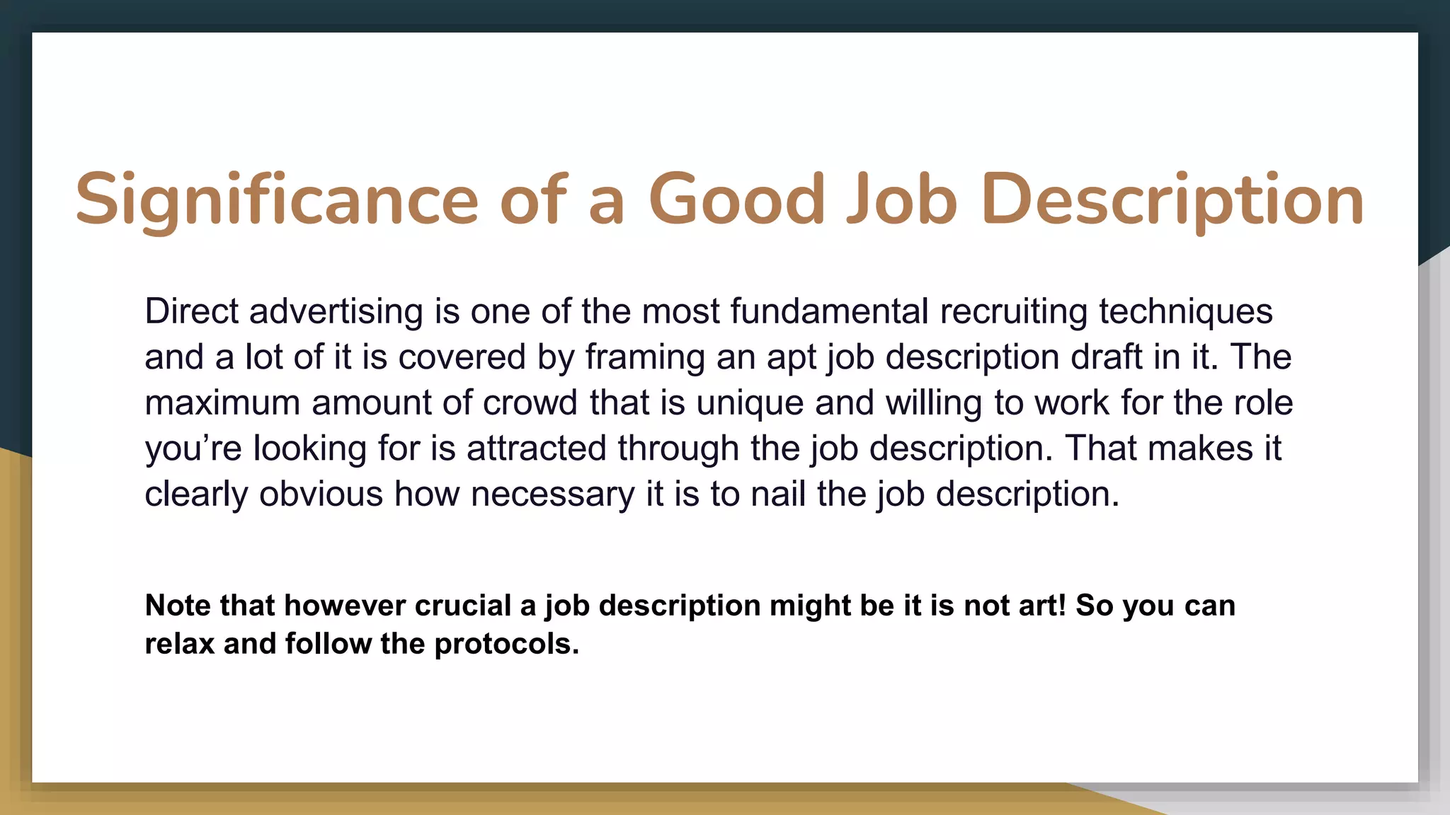 How to Write the Perfect Job Description | PPTX | Careers