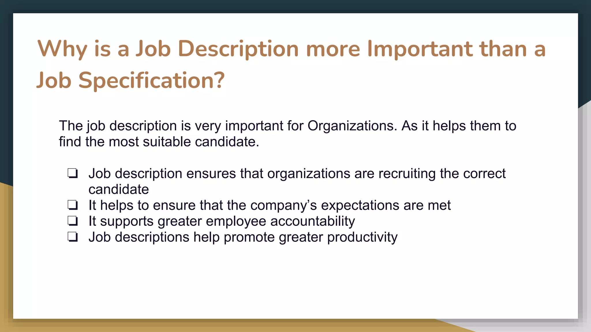 How to Write the Perfect Job Description | PPTX | Careers