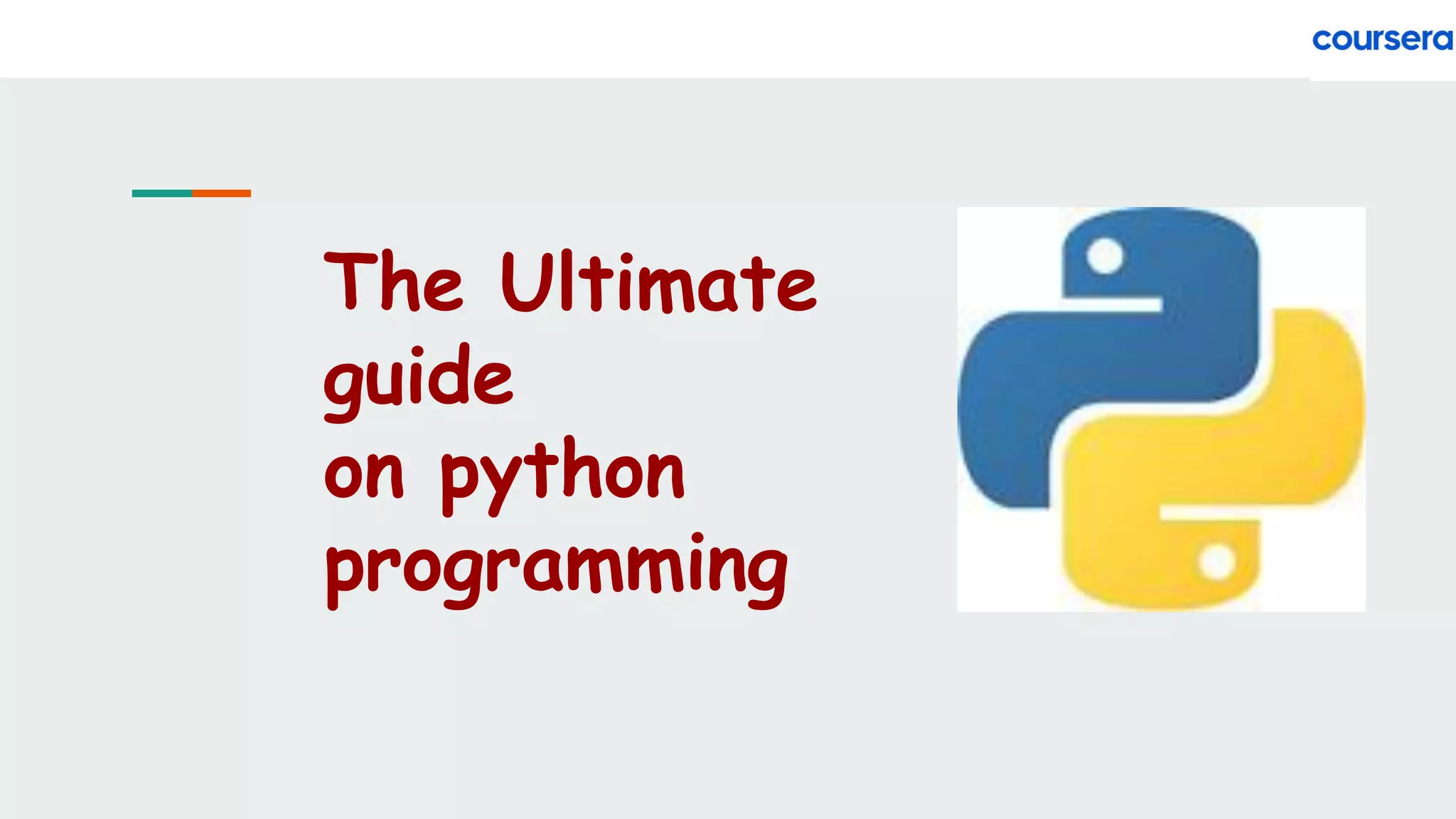 THE ULTIMATE GUIDE ON PYTHON | PDF