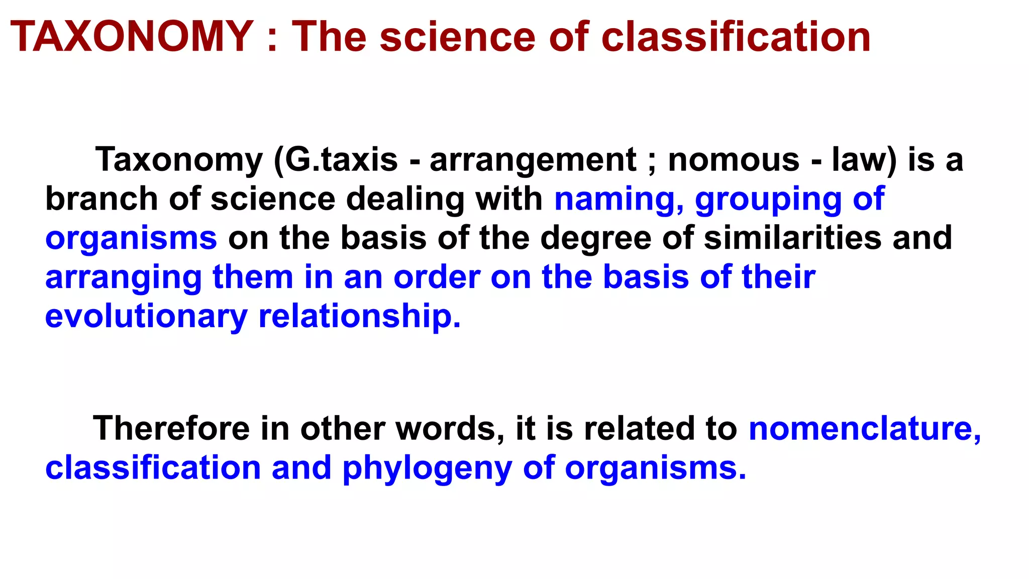 Principles of taxonomy | PDF
