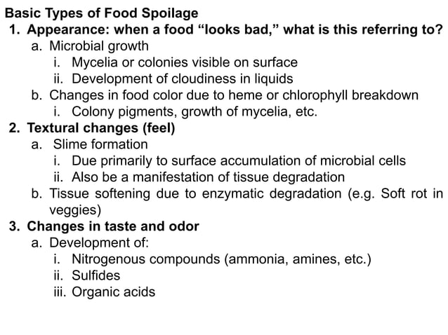 Microbes, Man and Environment (Food spoilage) .pptx