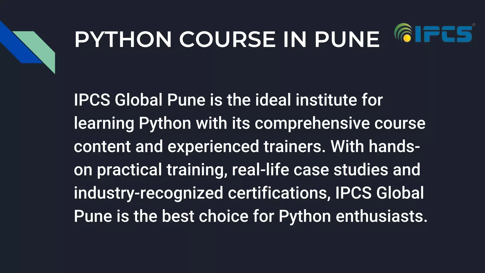 PYTHON COURSE IN PUNE | PPT