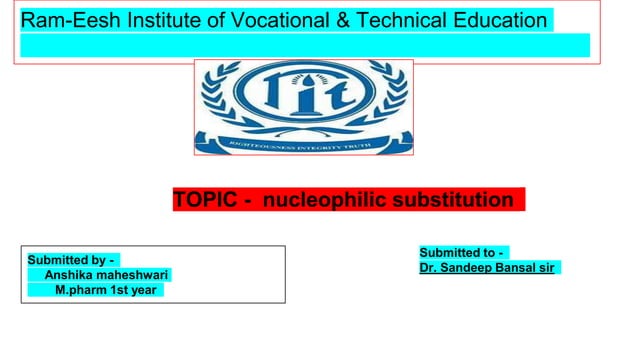 Nucleophilic substitution type ( Sn1&sn2) mechanism difference between ...