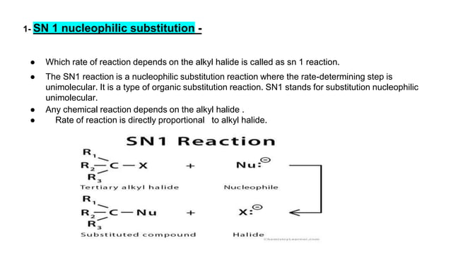 Nucleophilic substitution type ( Sn1&sn2) mechanism difference between Sn1& sn2' | PPTX ...