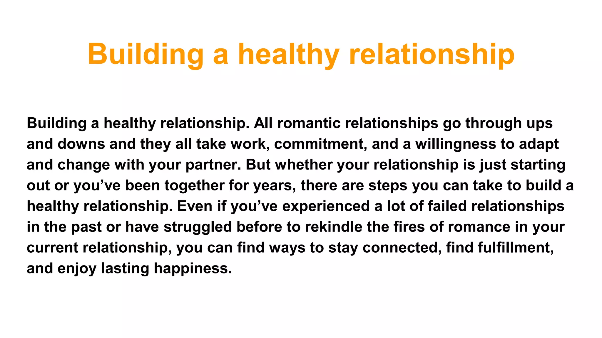 Building a healthy relationship | PPTX