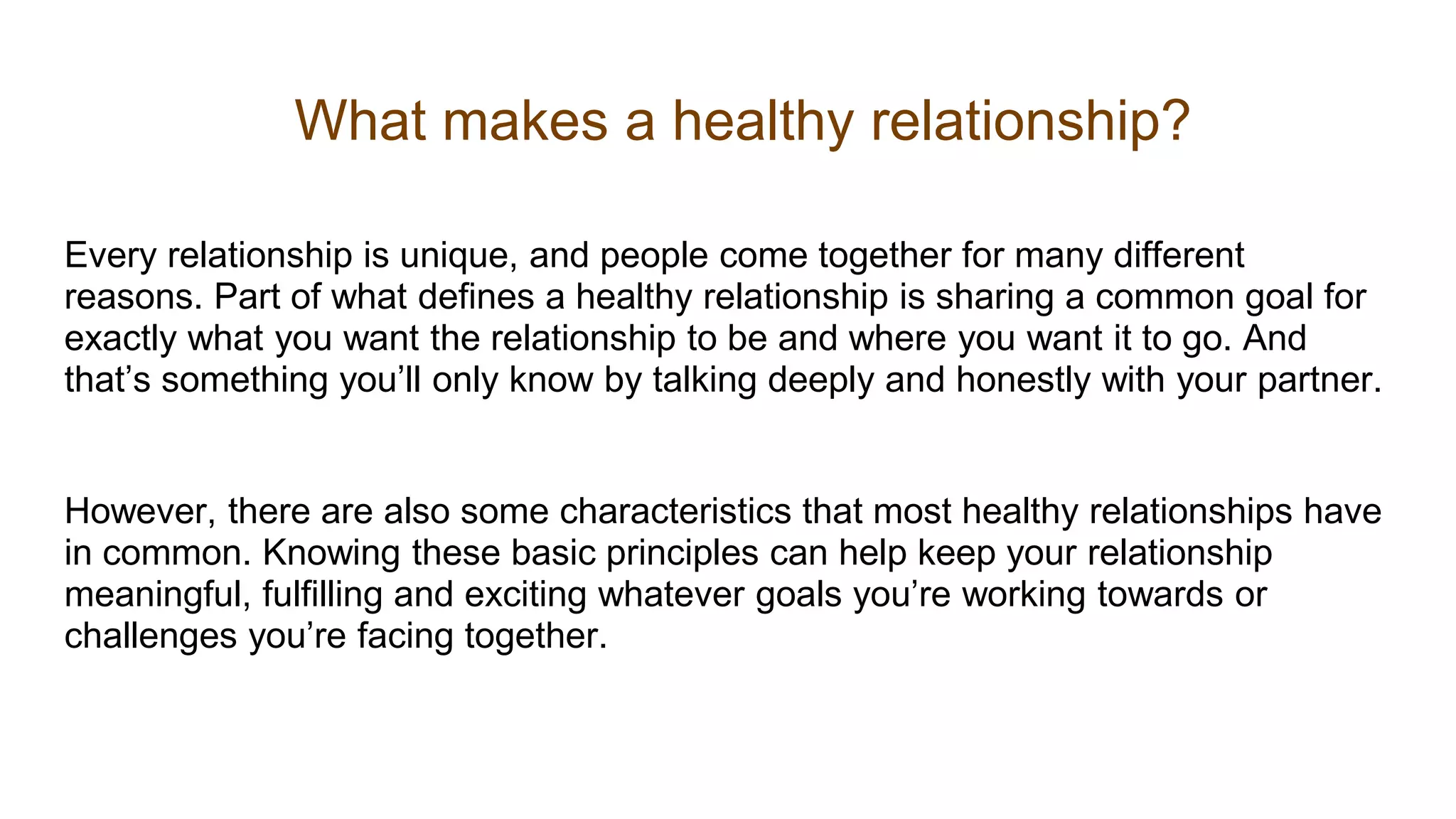 Building a healthy relationship | PPTX