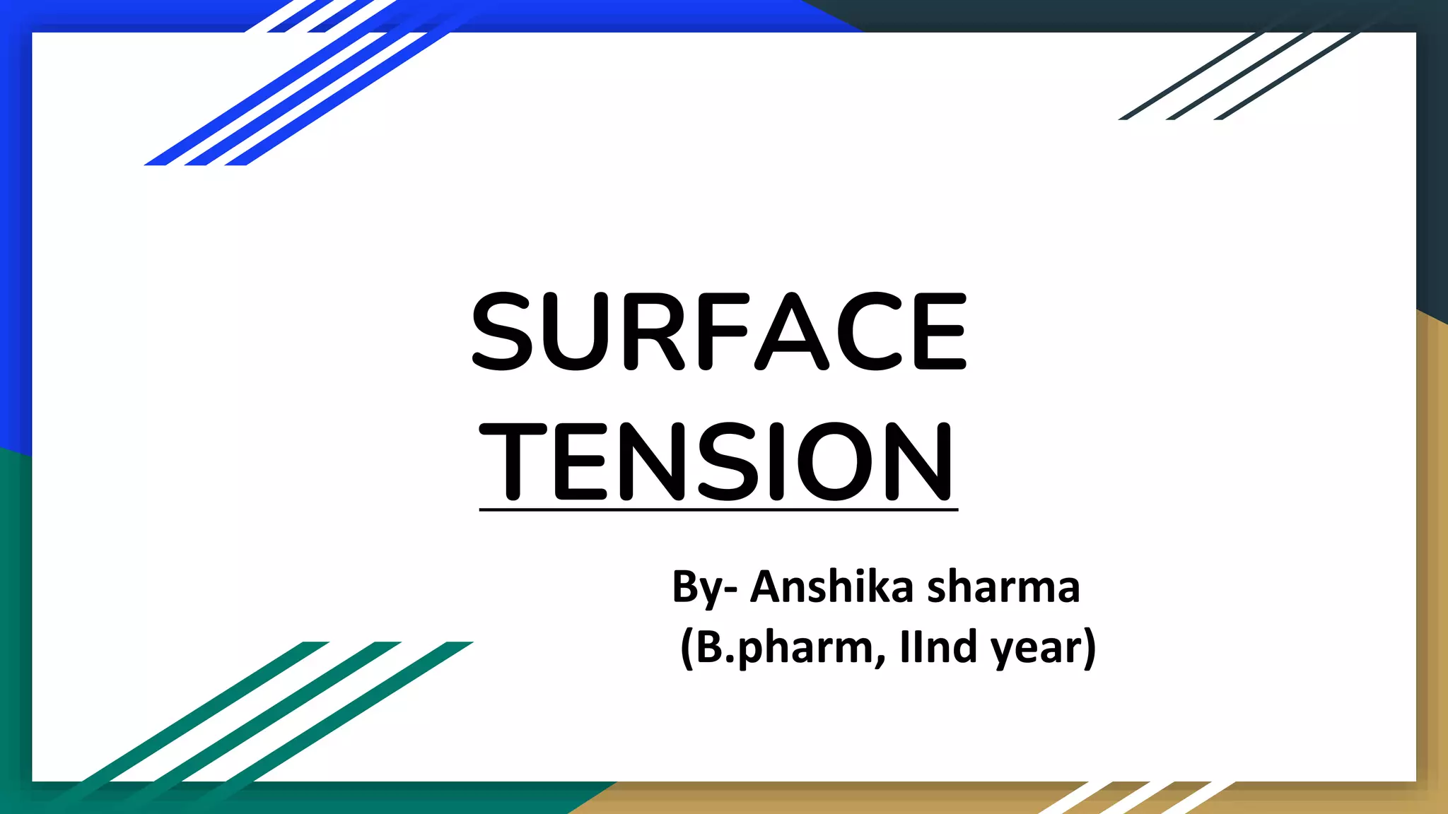 Surface tension | PPT