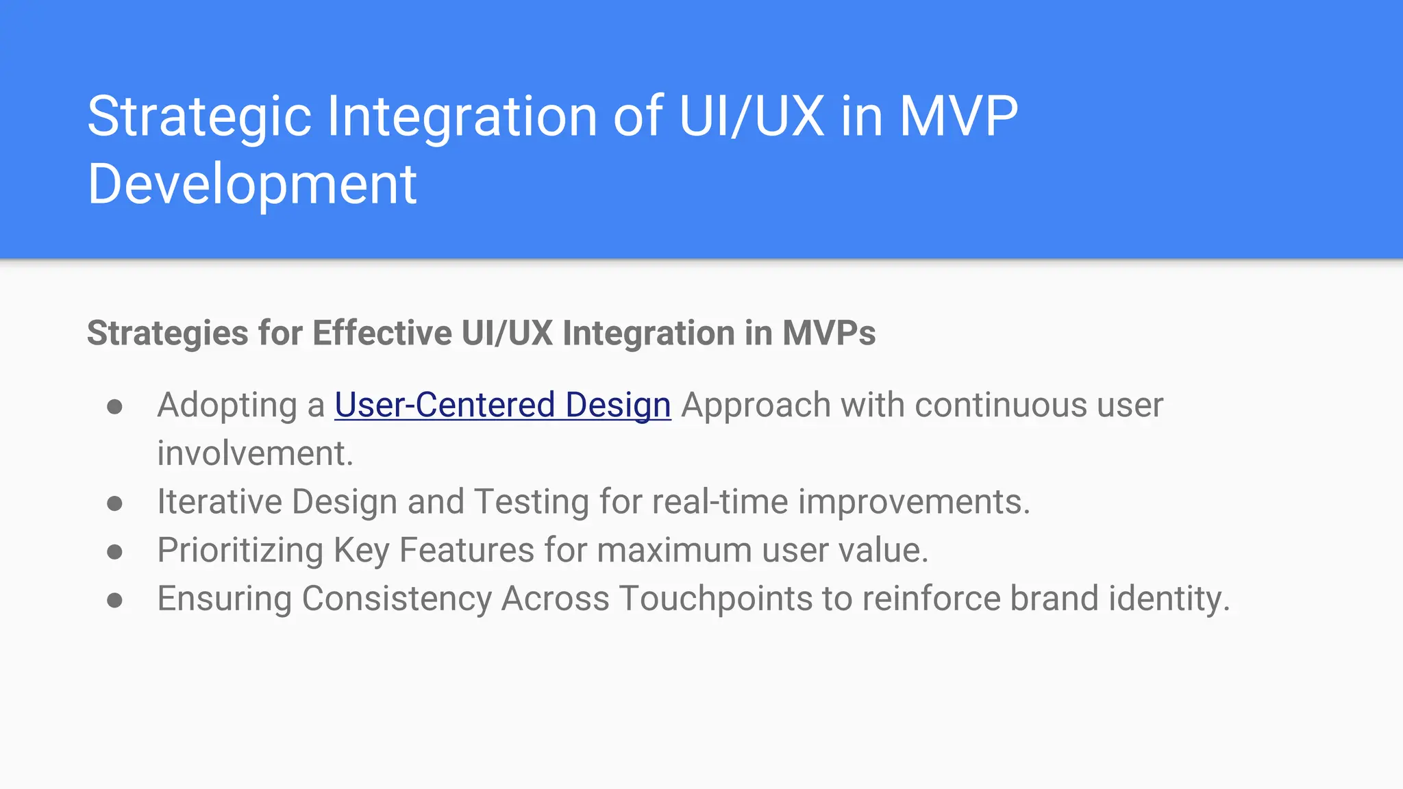 UI/UX IN MVP DEVELOPMENT: CRAFTING COMPELLING EXPERIENCES | PPT