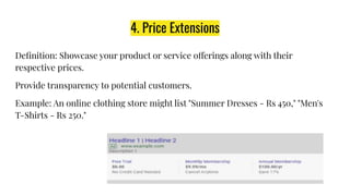 Types of Google ads extenstion | PPT