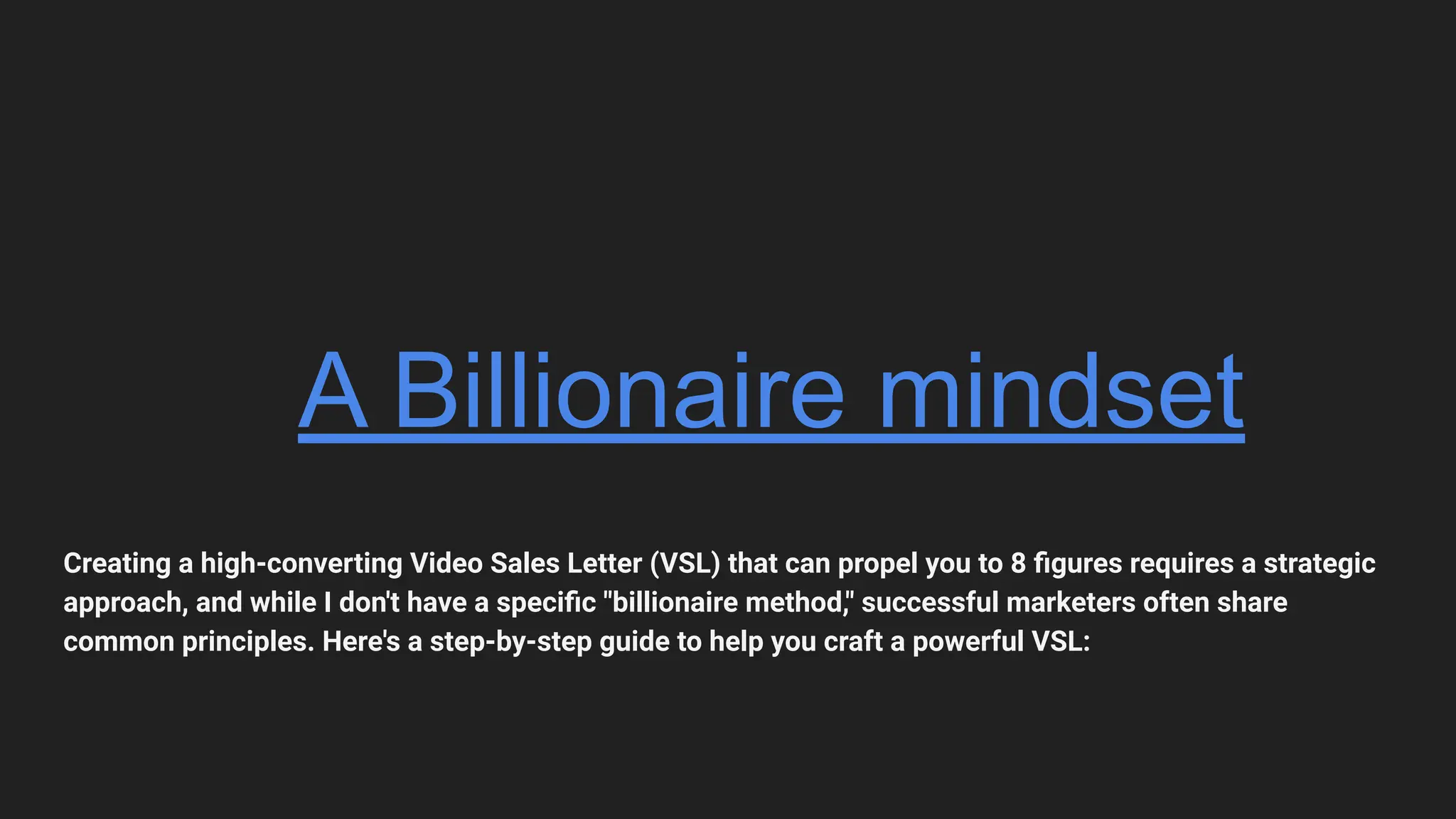 Billionaire mindset | PPT Billionaire mindset | PPT