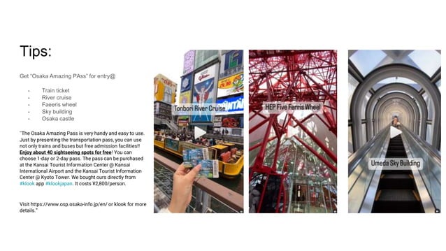 Osaka and kyoto travelling itinerary guide | PPTX