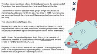 Significance of Time and Space in 'Final Solutions' | PPTX