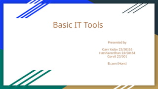 Basic it tools project of Delhi university | PPTX