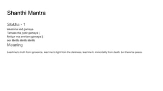 Kids Sanskrit PEACE Slokas from Hinduism | PPT