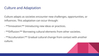 sociology- culture. Understanding how culture impacts society. | PPTX