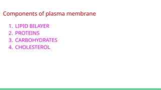 STRUCTURE OF PLASMA MEMBRANE AND CELLULAR TRANSPORT | PPT