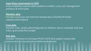 Crop Stimulation models and their uses for optimization of Agricultural ...