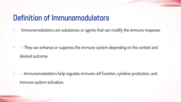 Immunomodulators : Types, side effects, Treatment | PPT