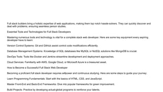 Full Stack Web Developer Mastering the | PDF