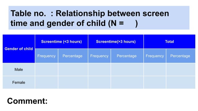 Children age group 6 - 12 years screen time survey | PPT
