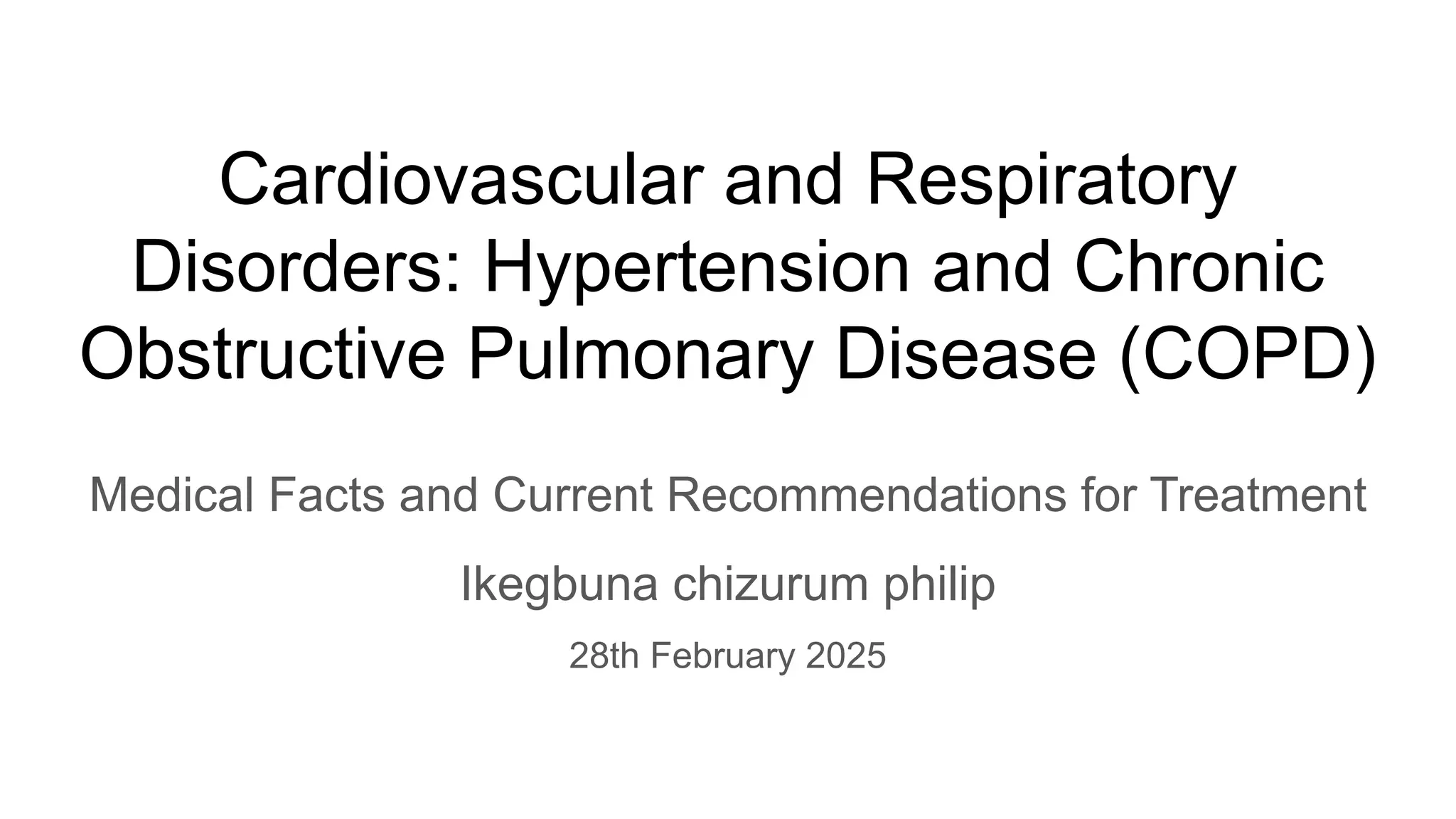 Cardiovascular and respiratory disorders | PDF