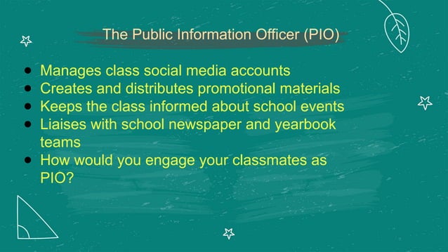 Classroom Officers Roles and Responsibilities | PPTX
