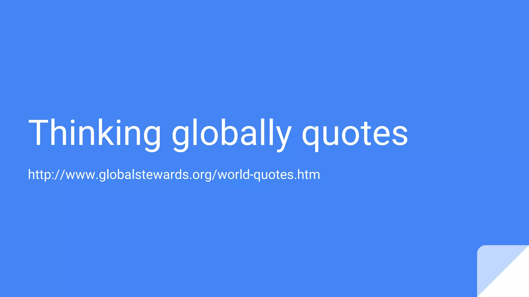 Global Thinking | PPT