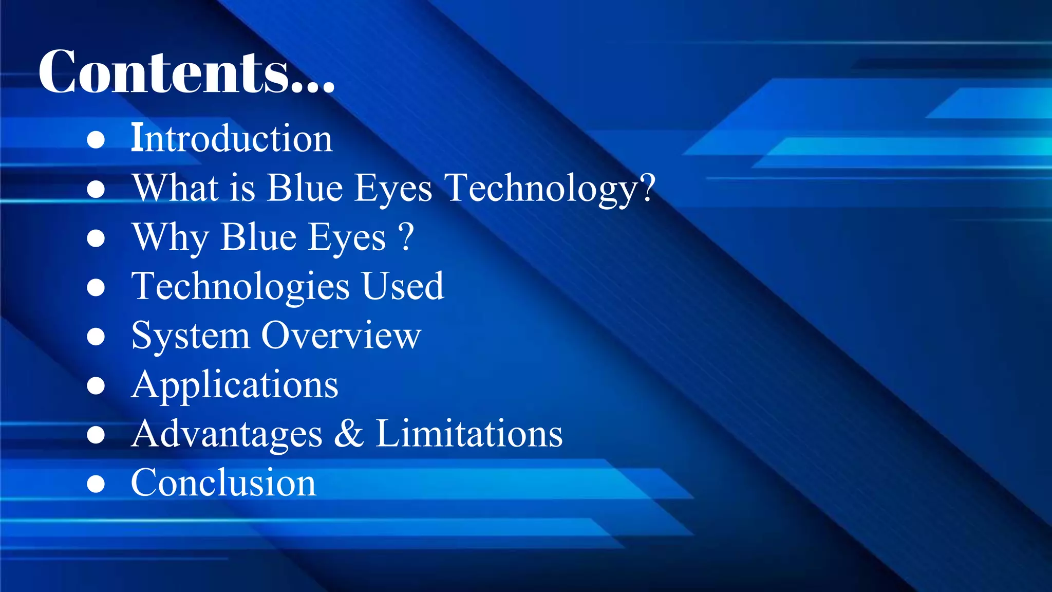 Blue Eyes Technology PPT | PPTX