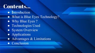 Blue Eyes Technology PPT | PPTX