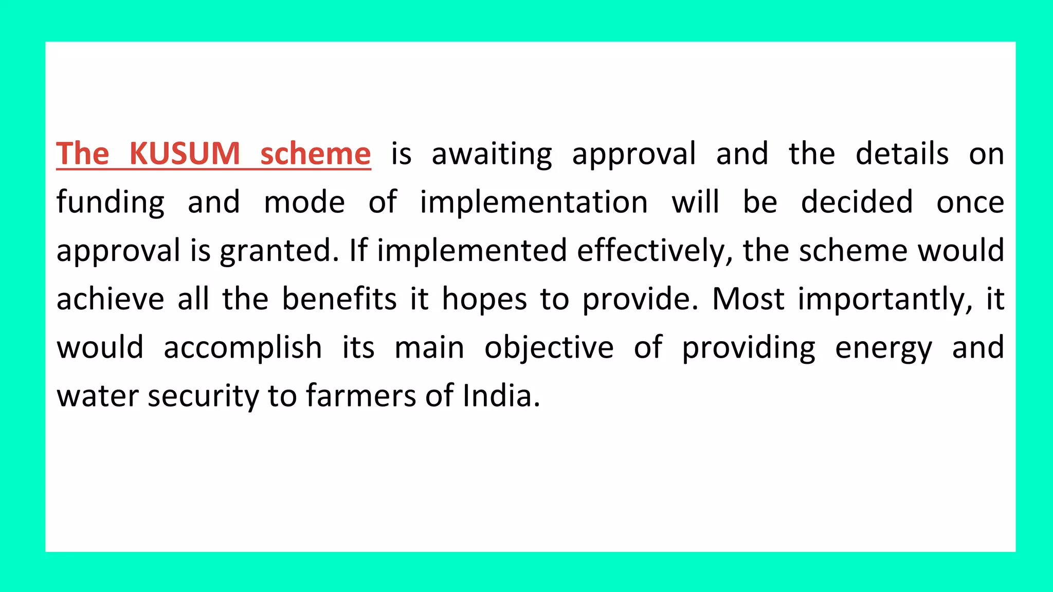 Know about PM Kusum Scheme | PPTX