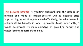 Know about PM Kusum Scheme | PPTX