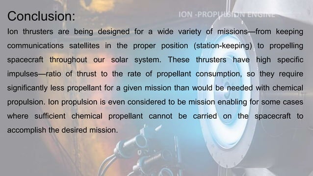 Ion Propulsion Engine | PPTX | Chemistry | Science