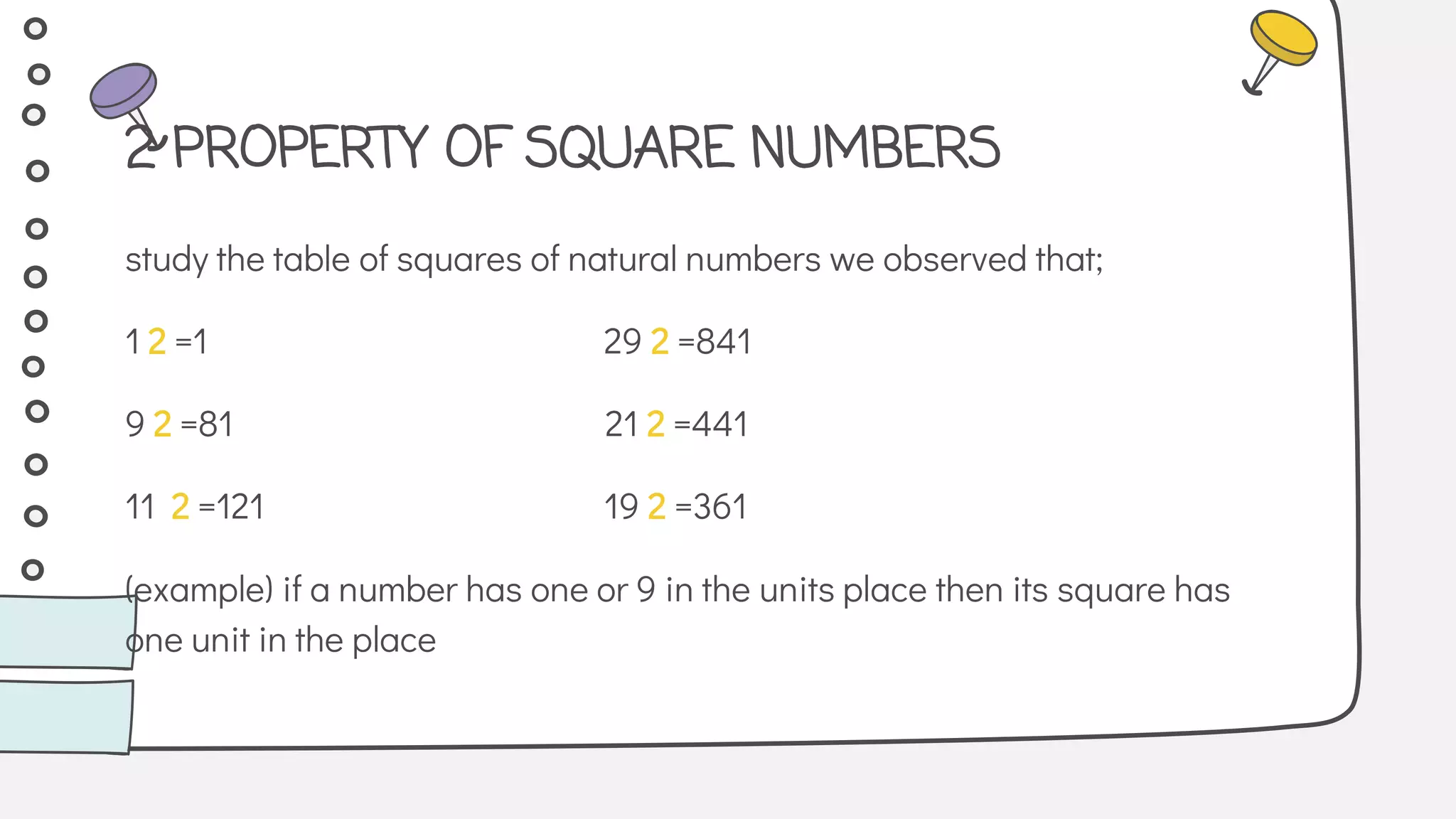 PROPERTIES OF SQUARE NUMBERS | PPTX