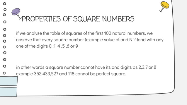 PROPERTIES OF SQUARE NUMBERS | PPTX