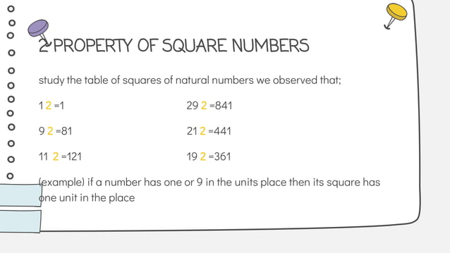PROPERTIES OF SQUARE NUMBERS | PPTX