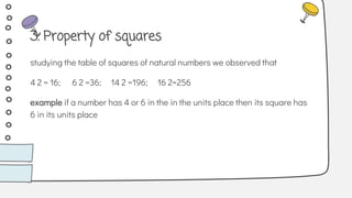 PROPERTIES OF SQUARE NUMBERS | PPTX
