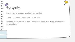 PROPERTIES OF SQUARE NUMBERS | PPTX
