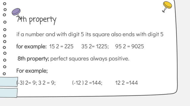 PROPERTIES OF SQUARE NUMBERS | PPTX