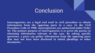 Relevance of Interrogatories in Civil Litigation | PPTX
