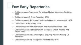 HISTORY AND EVOLUTION OF REPERTORY DR SANDIP GURCHAL | PPTX